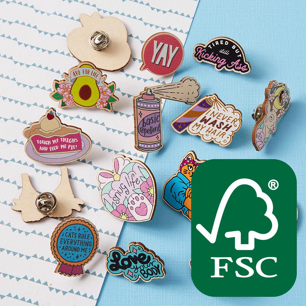 Custom Wooden Pins, Custom Wooden Badges, Free Worldwide Shipping – Zap ...