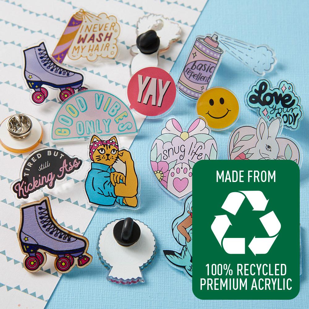 Custom Acrylic Pins, Custom Plastic Pins, Free Worldwide Delivery – Zap ...