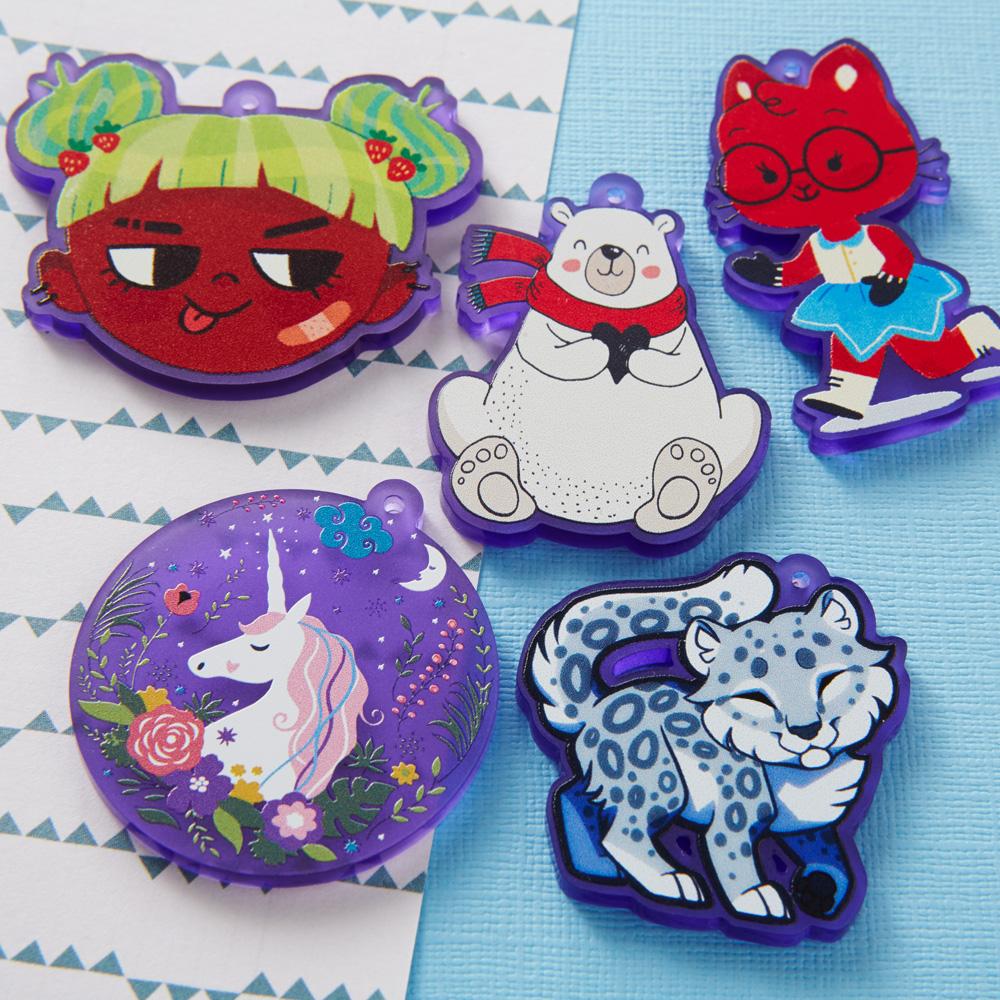Acrylic Charms | Zap! Creatives | Frosted Acrylic Charms